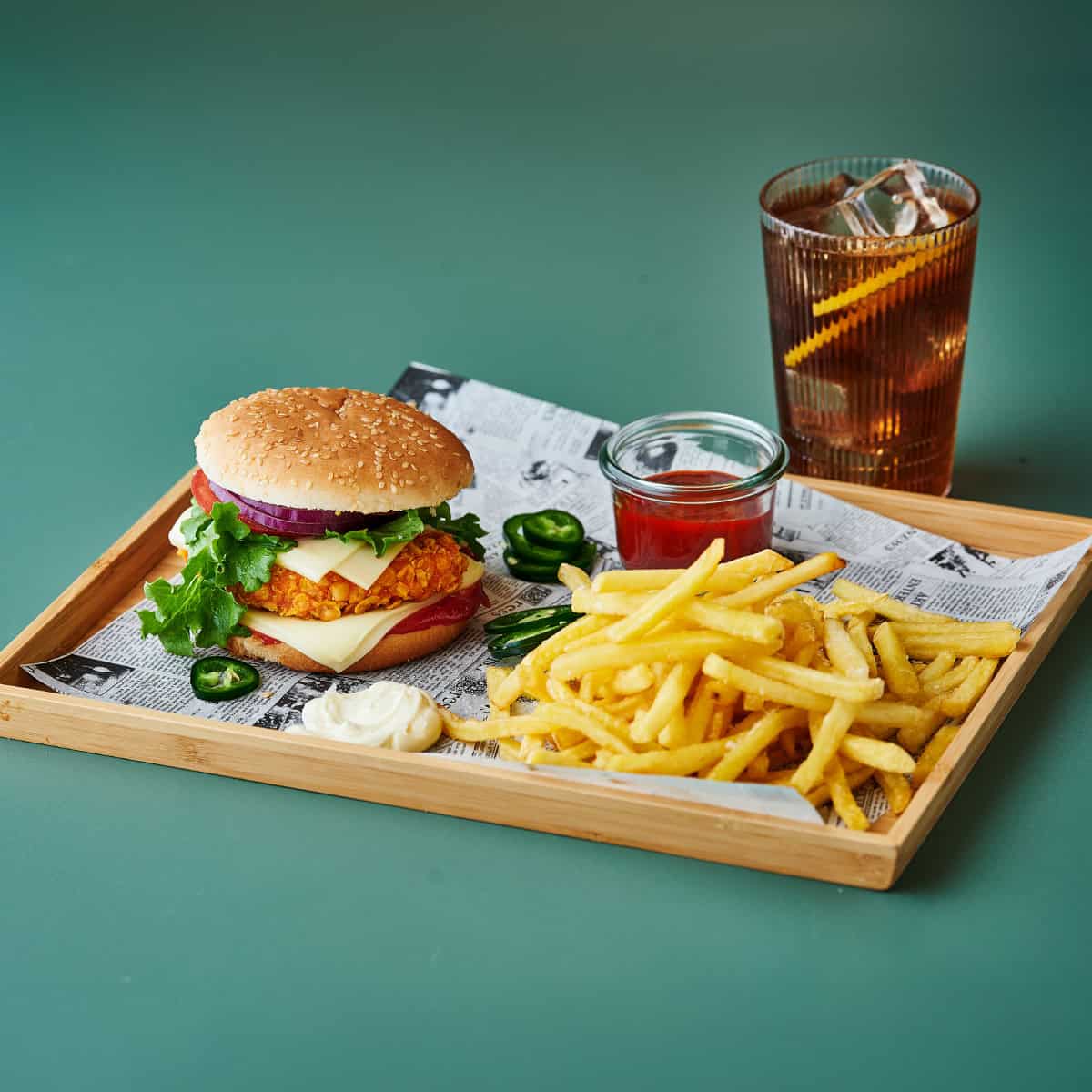 Cheesy Crispy Chicken Burger - Emborg Singapore